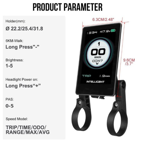 860C Display for TSDZ8 TSDZ2 (original firmware)